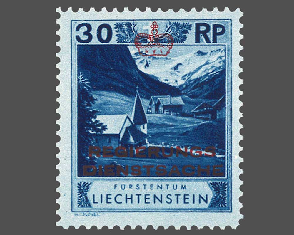 Definitive stamps 1930 with coloured imp - 1939 - 1920 - Philatelie Liechtenstein